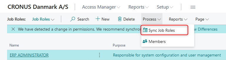 Sync. Job Role permissions into user - Xtbc Docs